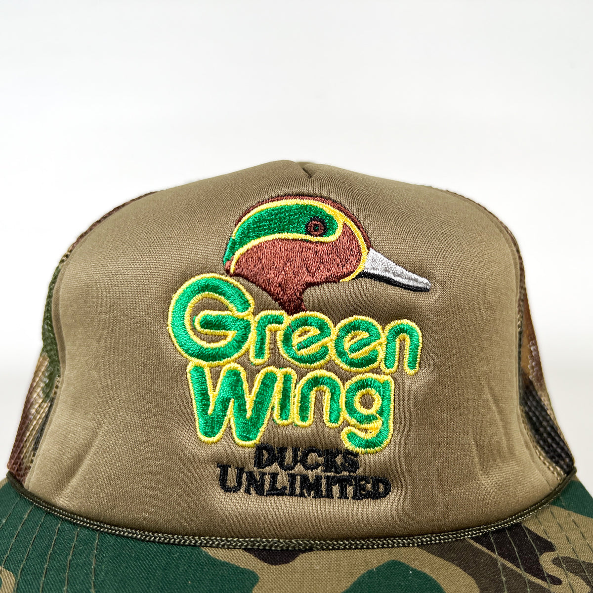Vintage 90's Ducks Unlimited Green Wing Camo Trucker Hat – CobbleStore Vintage