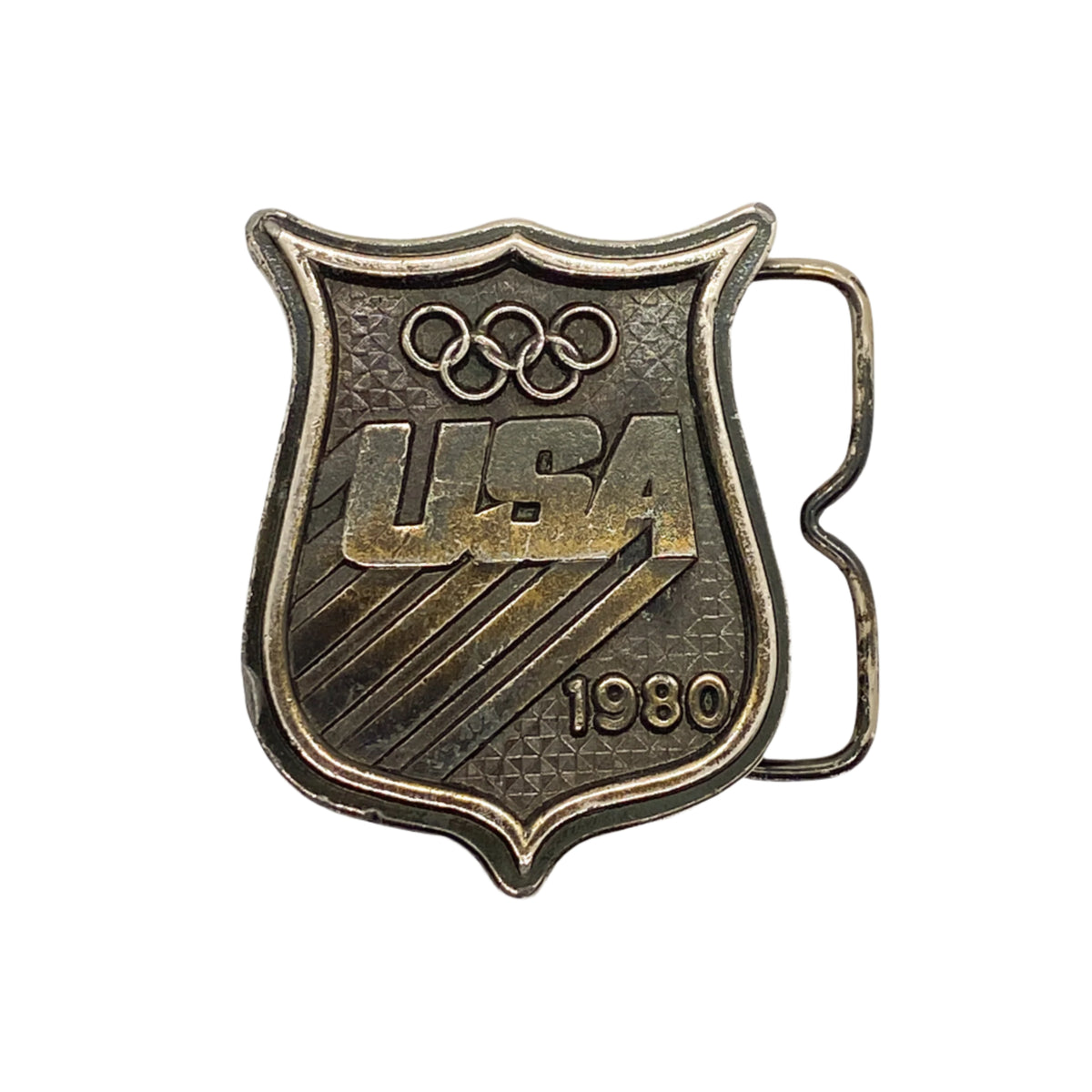 Vintage 1980 USA Olympic Shield Bergamot Brass Belt Buckle – CobbleStore Vintage