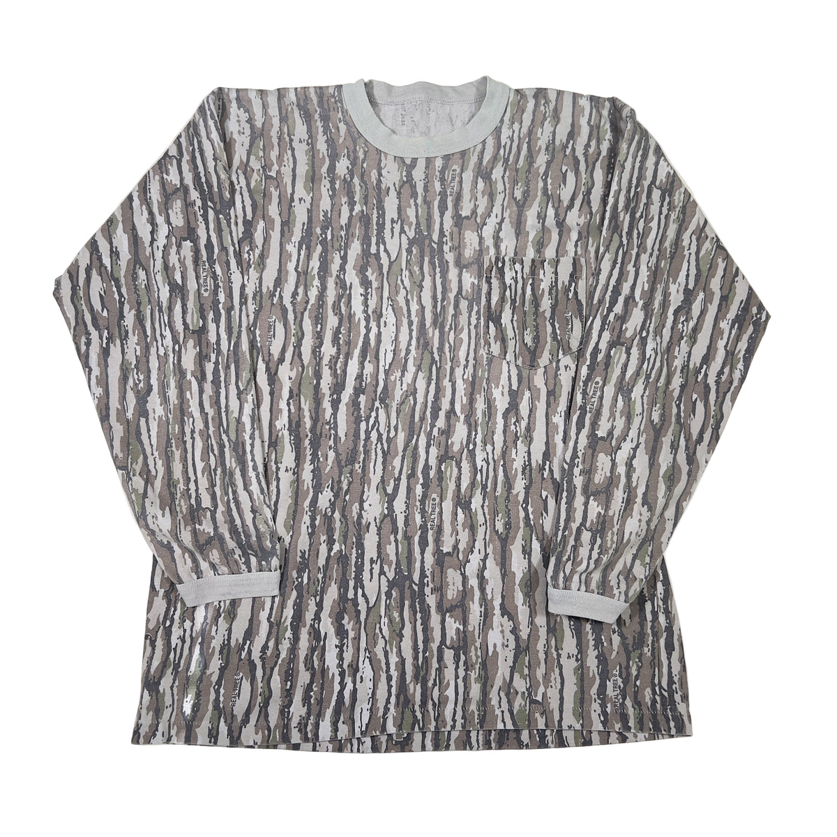 Vintage 80’s Realtree Faded Bark Camo Long Sleeve Pocket T-Shirt ...