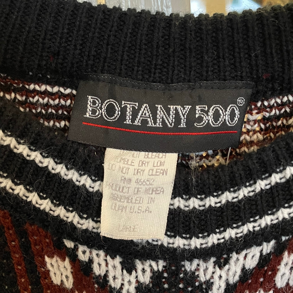 Vintage 80's Botany 500 Patterned Acrylic Crewneck Sweater ...