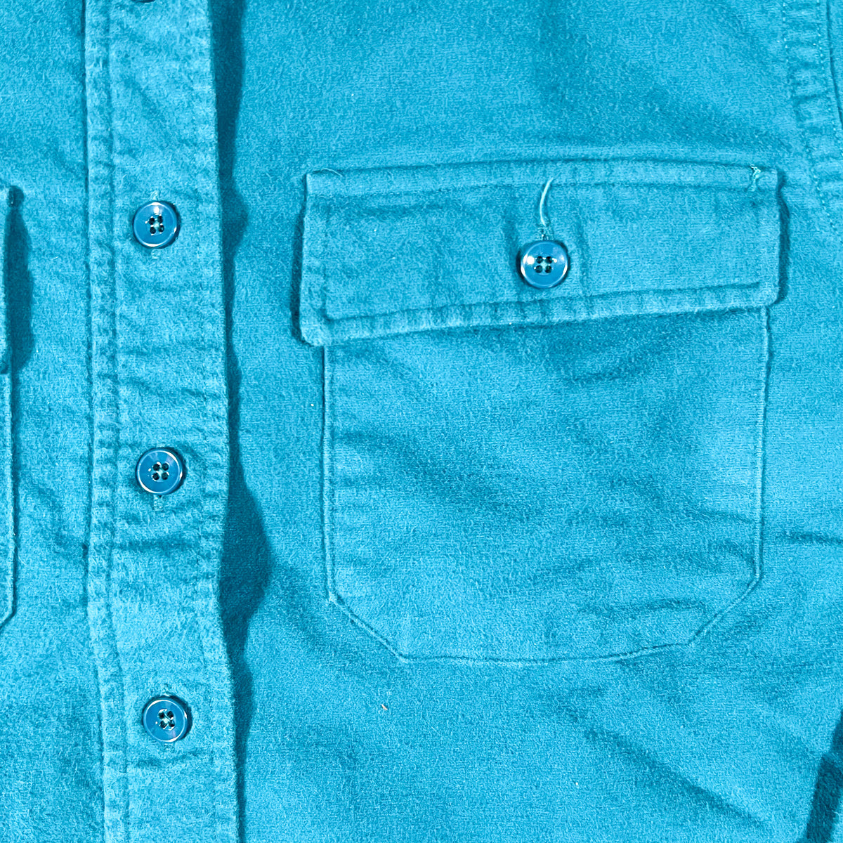 Vintage 90’s L.L. Bean Teal Chamois Cloth Button-Up Shirt – CobbleStore ...
