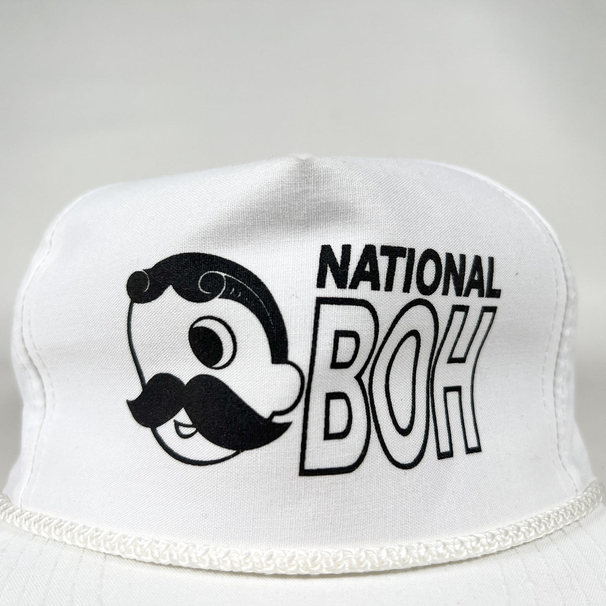 Vintage 80's National Boh Mr. Boh Beer White Rope Snapback Hat ...