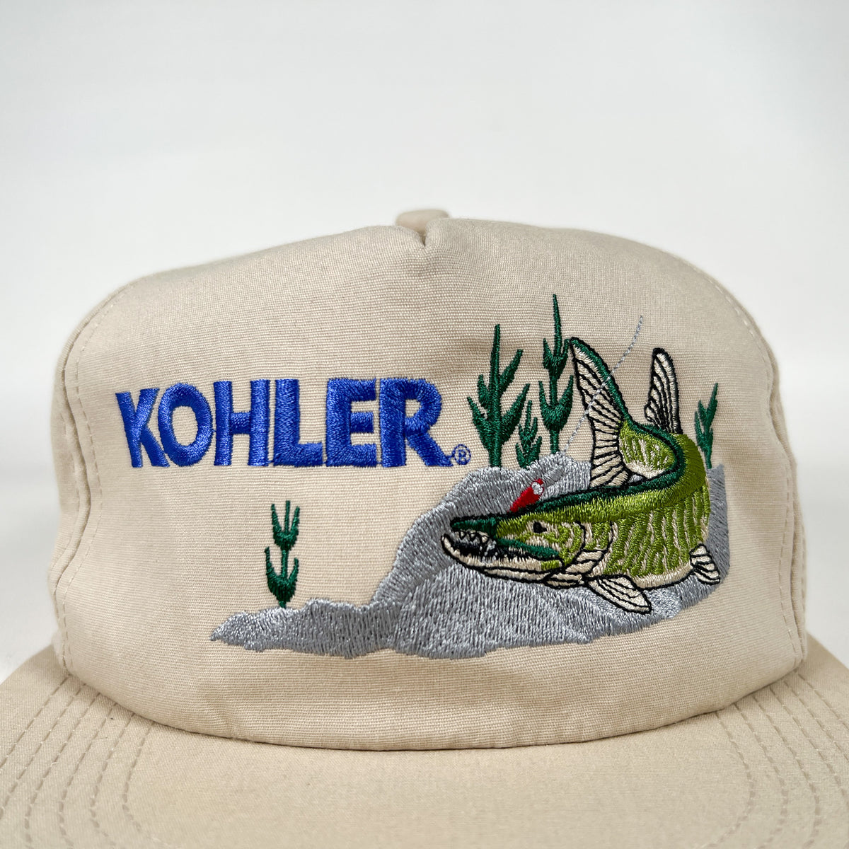 Vintage 80's Kohler Embroidered Muskie Fish Snapback Hat – CobbleStore ...