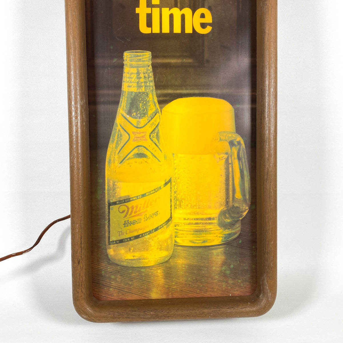 Vintage 1981 It's Miller Time Beer Backlit Bar Sign – CobbleStore Vintage
