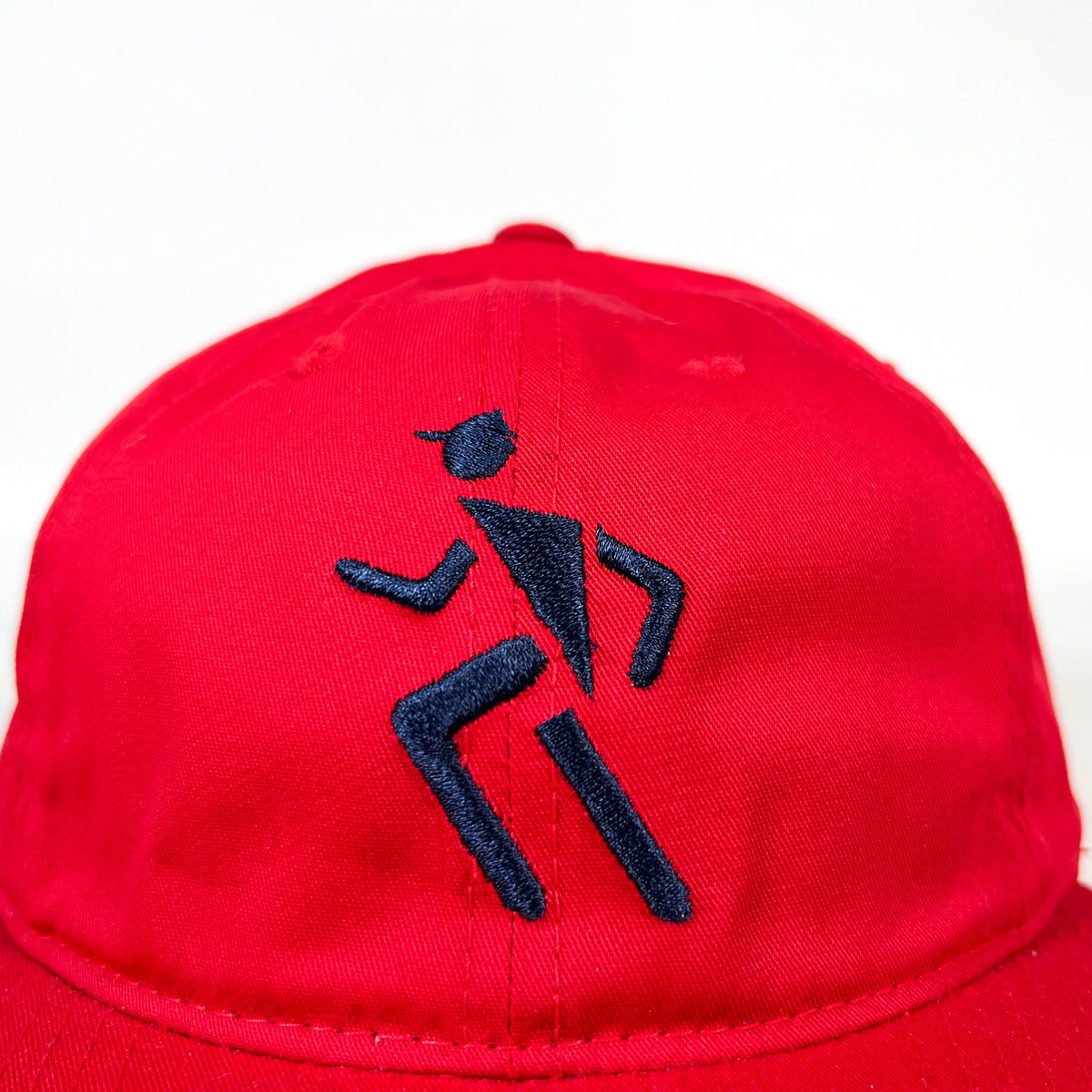 Vintage 90's Red Running Man Stash Pocket Sample Hat – CobbleStore Vintage
