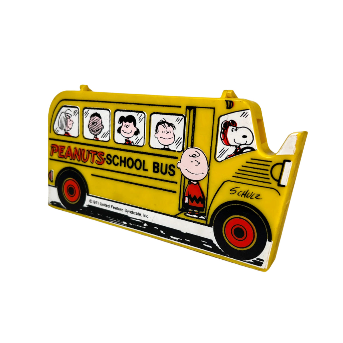 Vintage 1971 Peanuts Charlie Brown & Snoopy School Bus Pencil Case ...