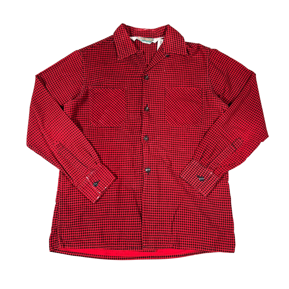 Vintage 60’s Romeo Red Houndstooth Loop Collar Shirt – CobbleStore Vintage