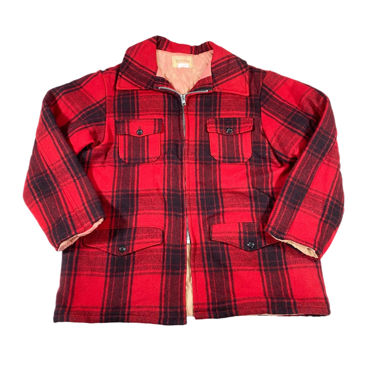 Vintage 80's Melton Wool Mackinaw Plaid Chore Jacket – CobbleStore Vintage