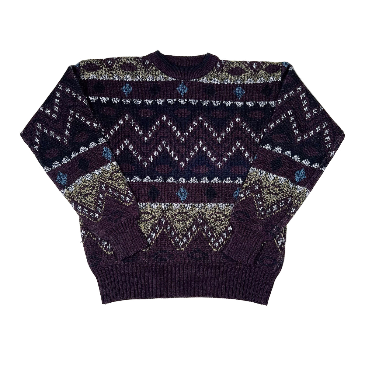 Vintage 90’s Campus Fair Isle Knit Sweater – CobbleStore Vintage