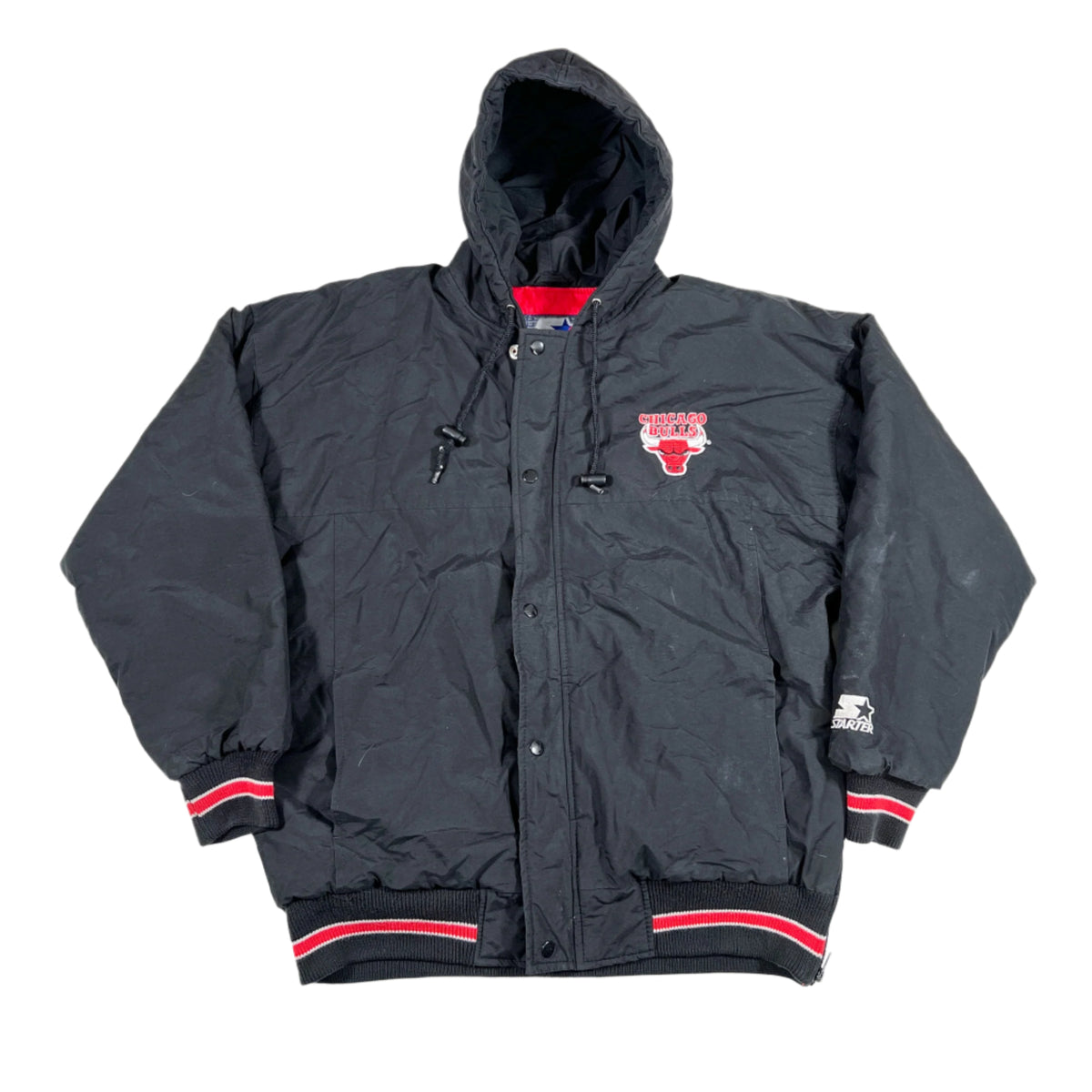 Vintage 90’s Chicago Bulls Starter Hooded Puffer NBA Team Logo Jacket ...