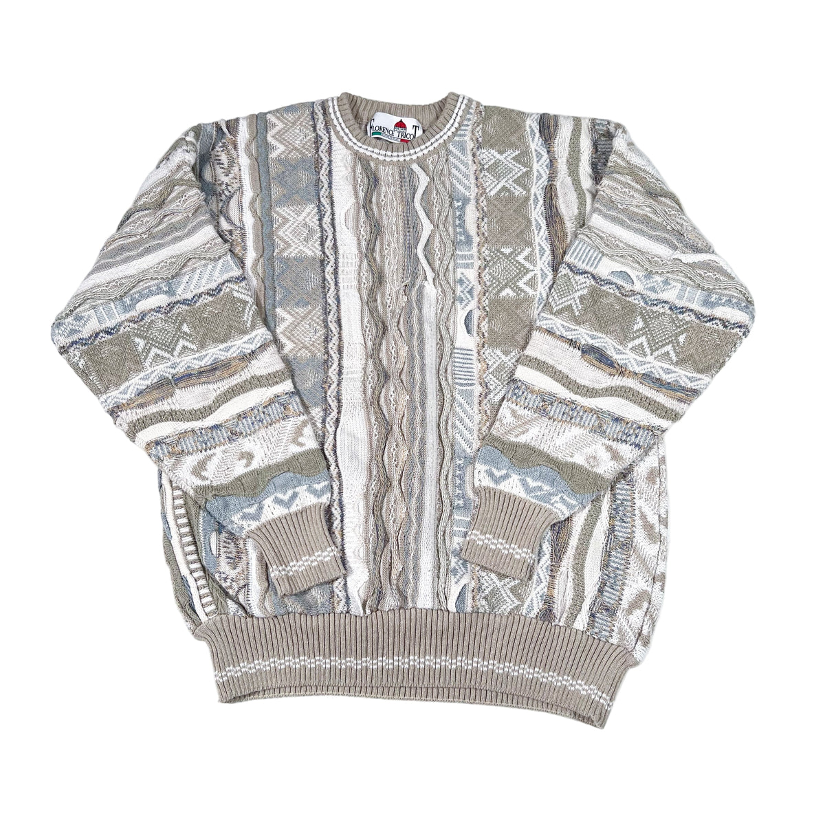 Vintage 90’s Florence Tricot Textured Coogi-style 3D Knit Sweater ...