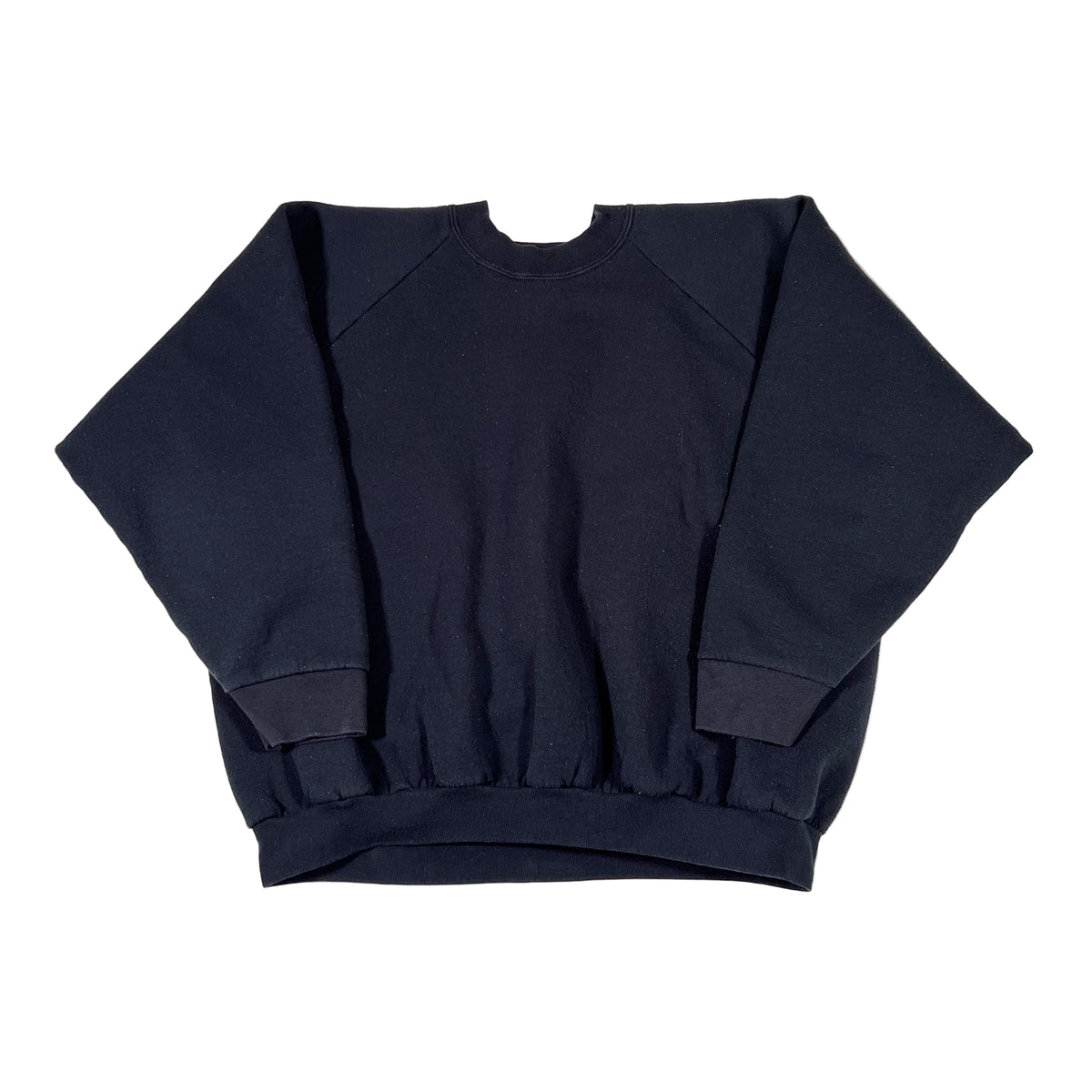 Vintage 90's Fruit of the Loom Raglan Cut Black Crewneck Sweatshirt ...