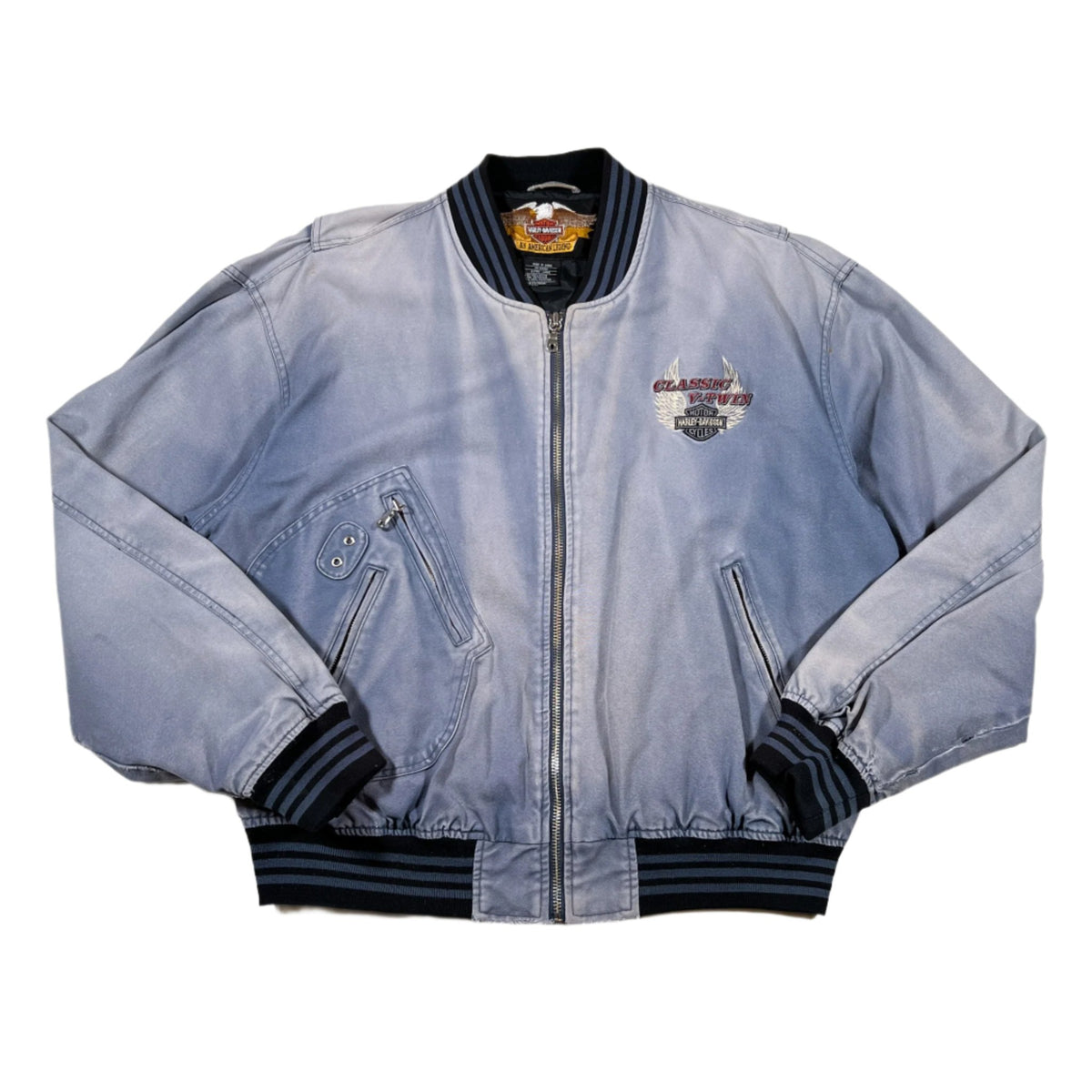 Vintage 90's Harley Davidson Faded D-Pocket Coaches Jacket ...