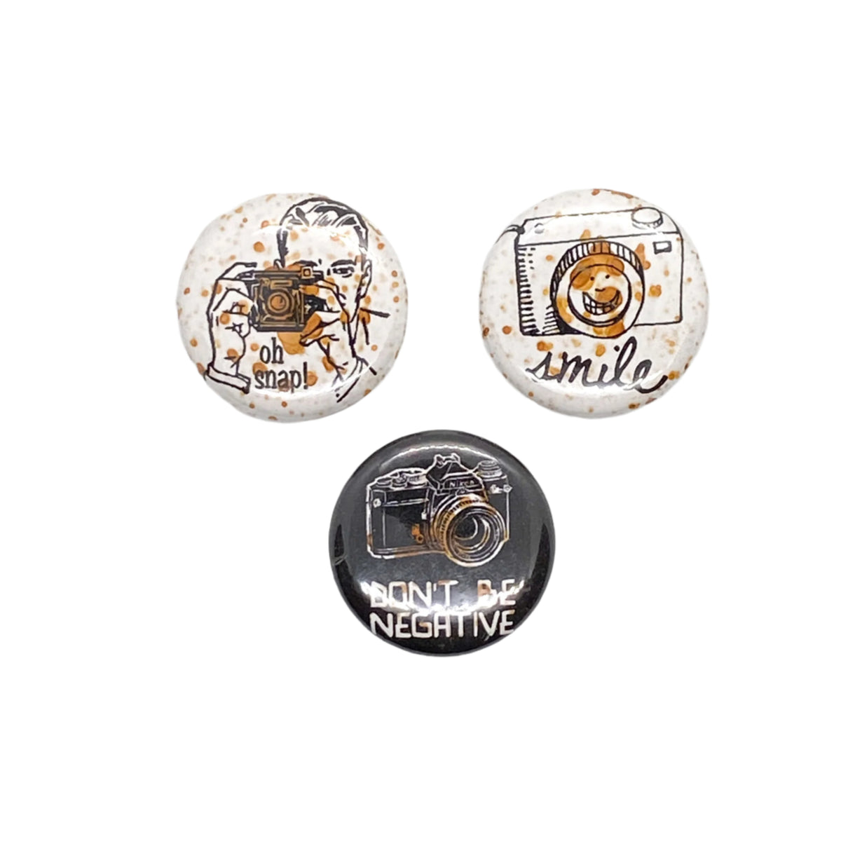 Vintage 90's Lot of 3 Funny Film Photography Buttons – CobbleStore Vintage
