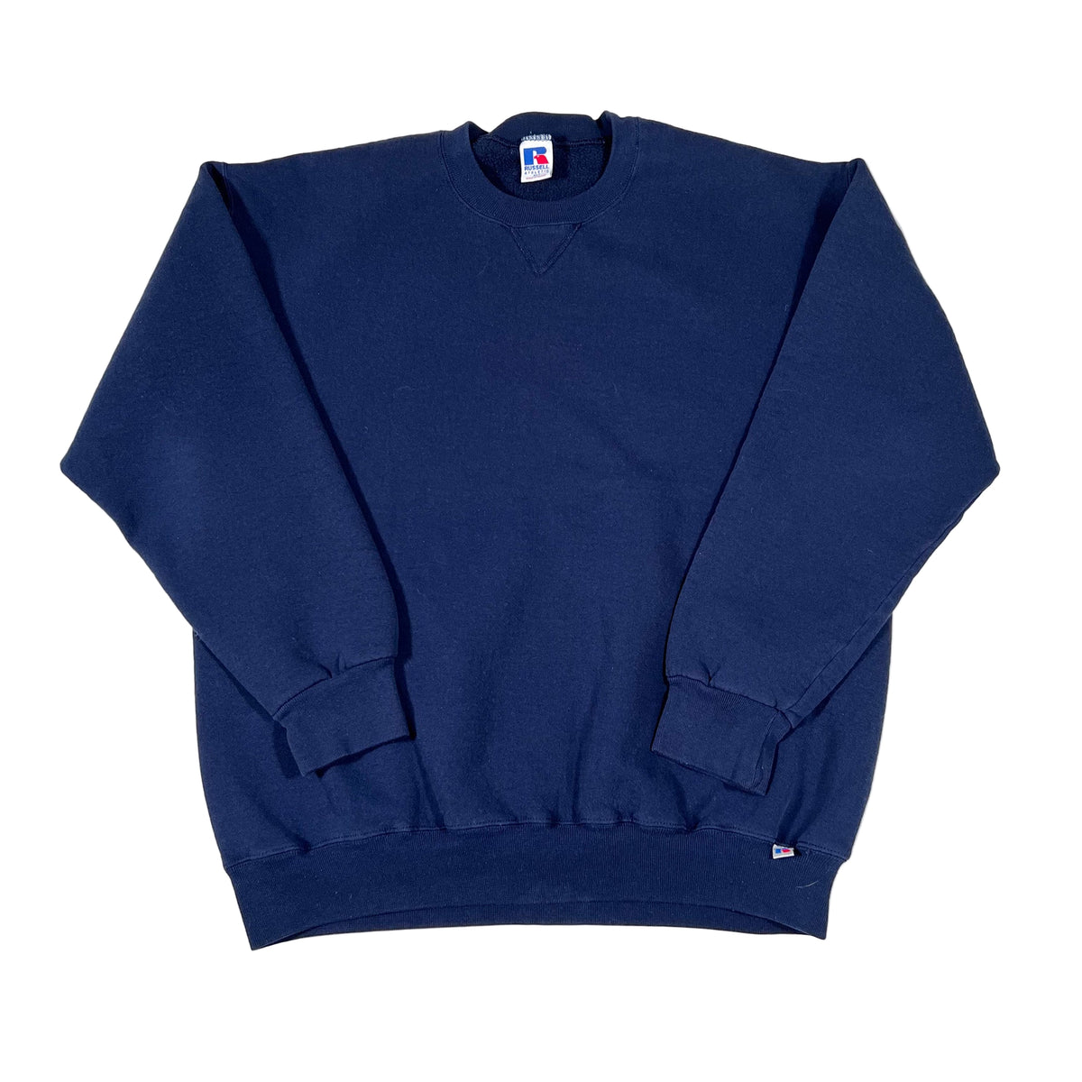 Vintage 90's Russell Athletic Navy Blue Plain Crewneck Sweatshirt ...