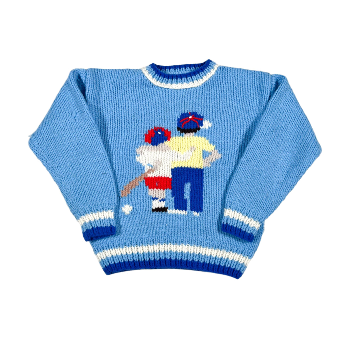 Vintage 90's Hand-Knit Baseball-Themed Sweater – CobbleStore Vintage
