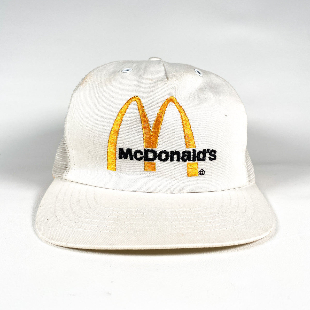 Vintage 90's McDonald's Logo Fast Food White Snapback Trucker Hat ...