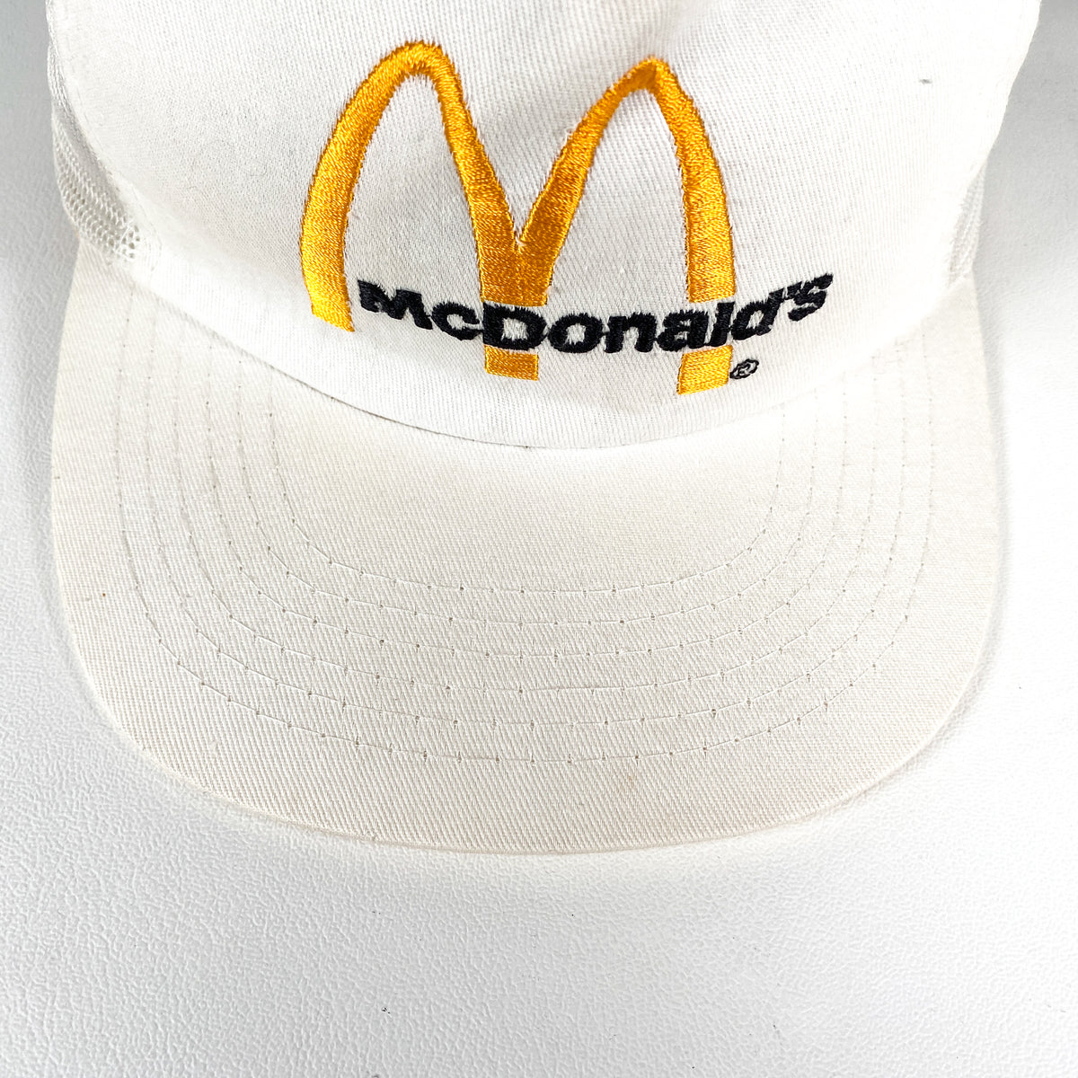 Vintage 90's McDonald's Logo Fast Food White Snapback Trucker Hat ...