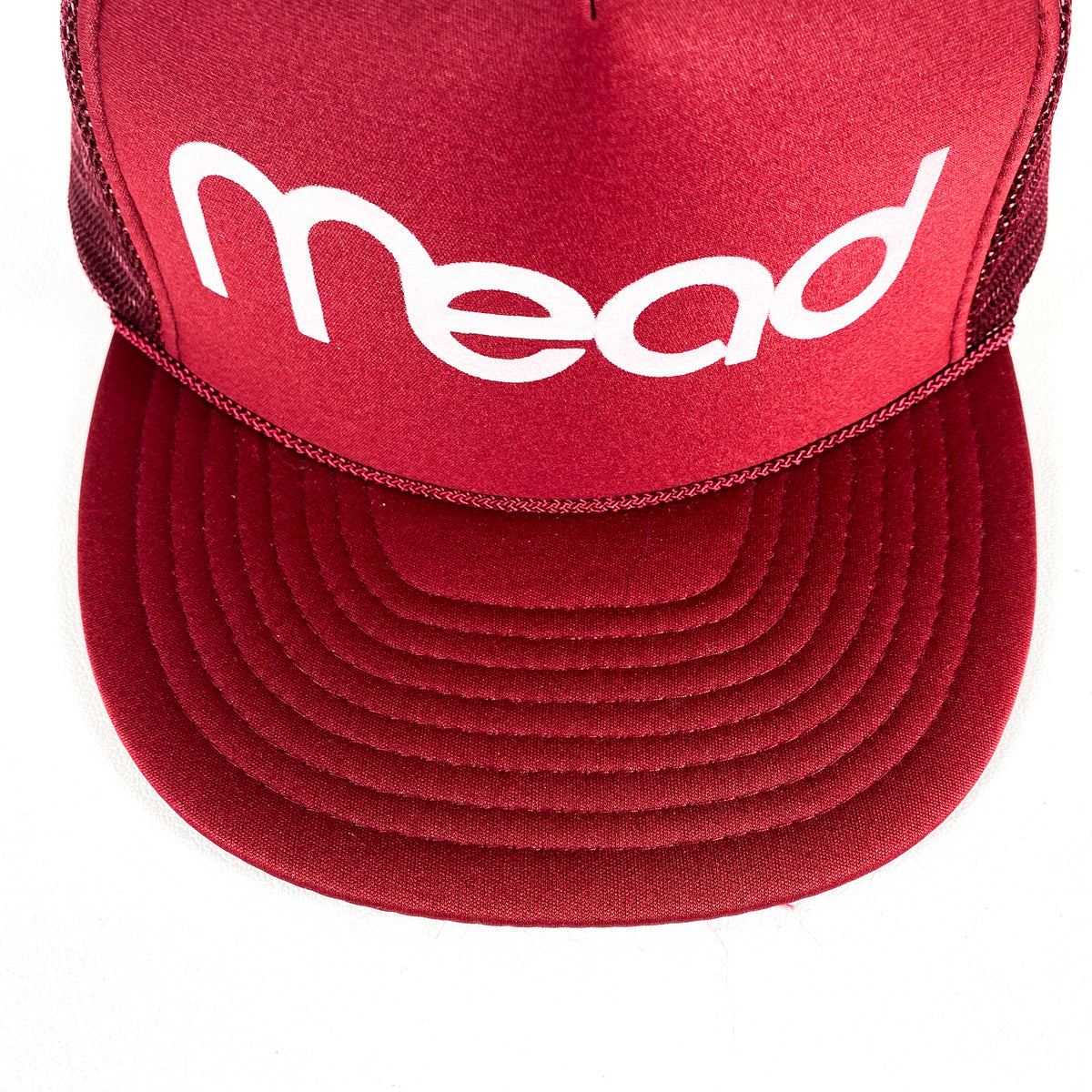 Vintage 80's Mead Paper Maroon Red Snapback Trucker Hat – CobbleStore ...