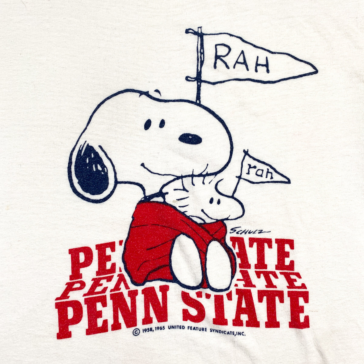 Vintage 80's Snoopy Penn State PSU Schulz Champion Blue Bar T-Shirt ...