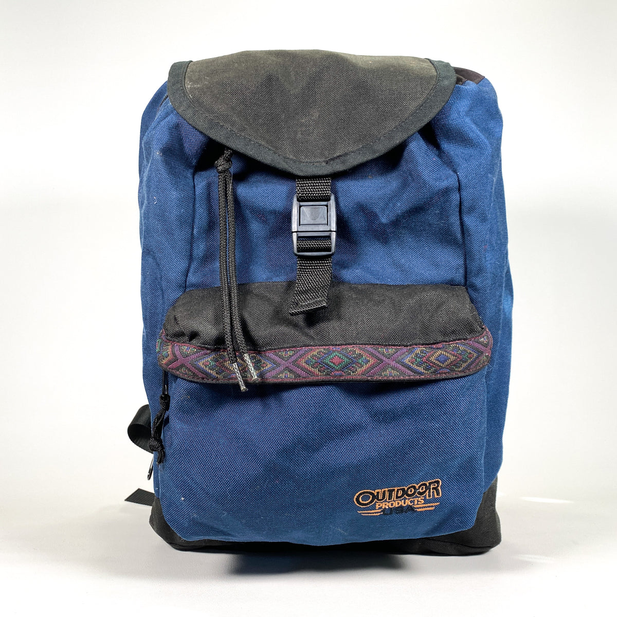 Vintage 90's Outdoor Products Blue Black Tribal Stripe Synch Backpack ...