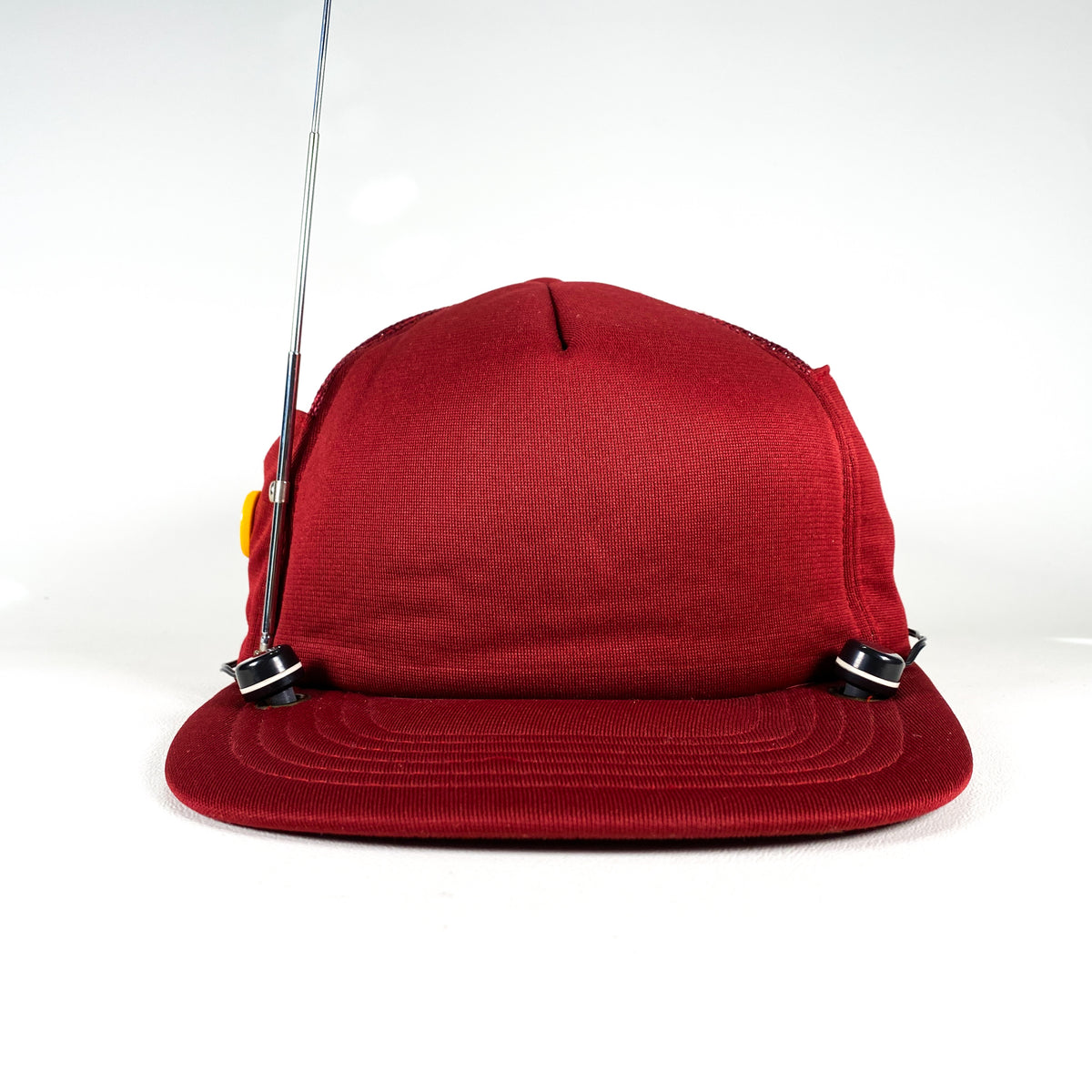 Vintage 80's Genemaco FM/AM Radio with Earbuds Maroon Red Trucker Hat ...