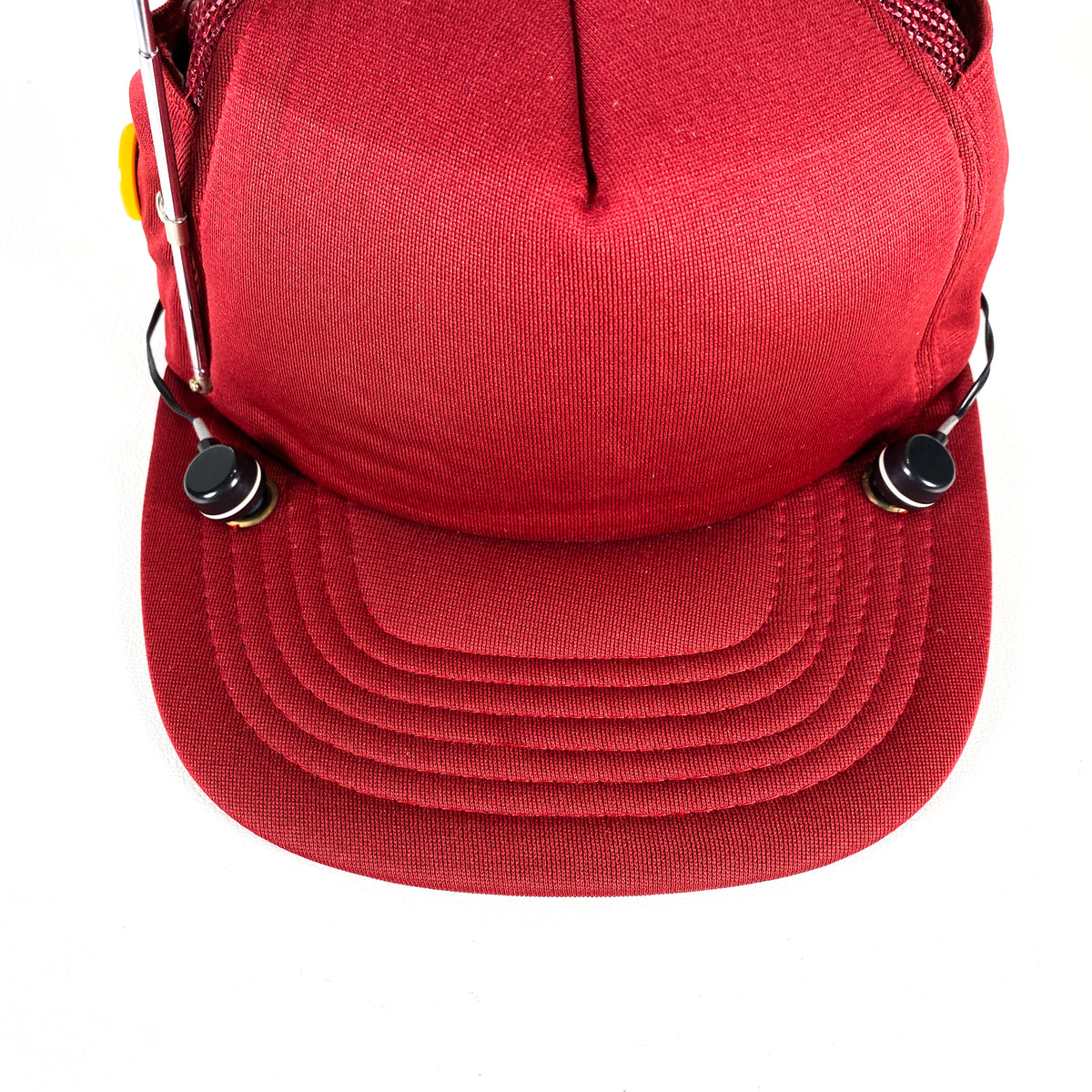 Vintage 80's Genemaco FM/AM Radio with Earbuds Maroon Red Trucker Hat ...