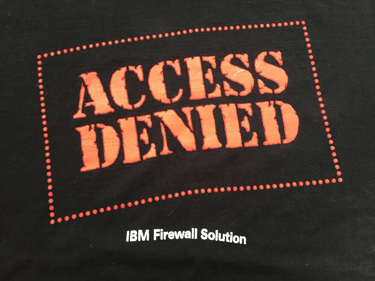 Vintage 90's IBM Access Denied Firewall Solutions computer T-Shirt ...