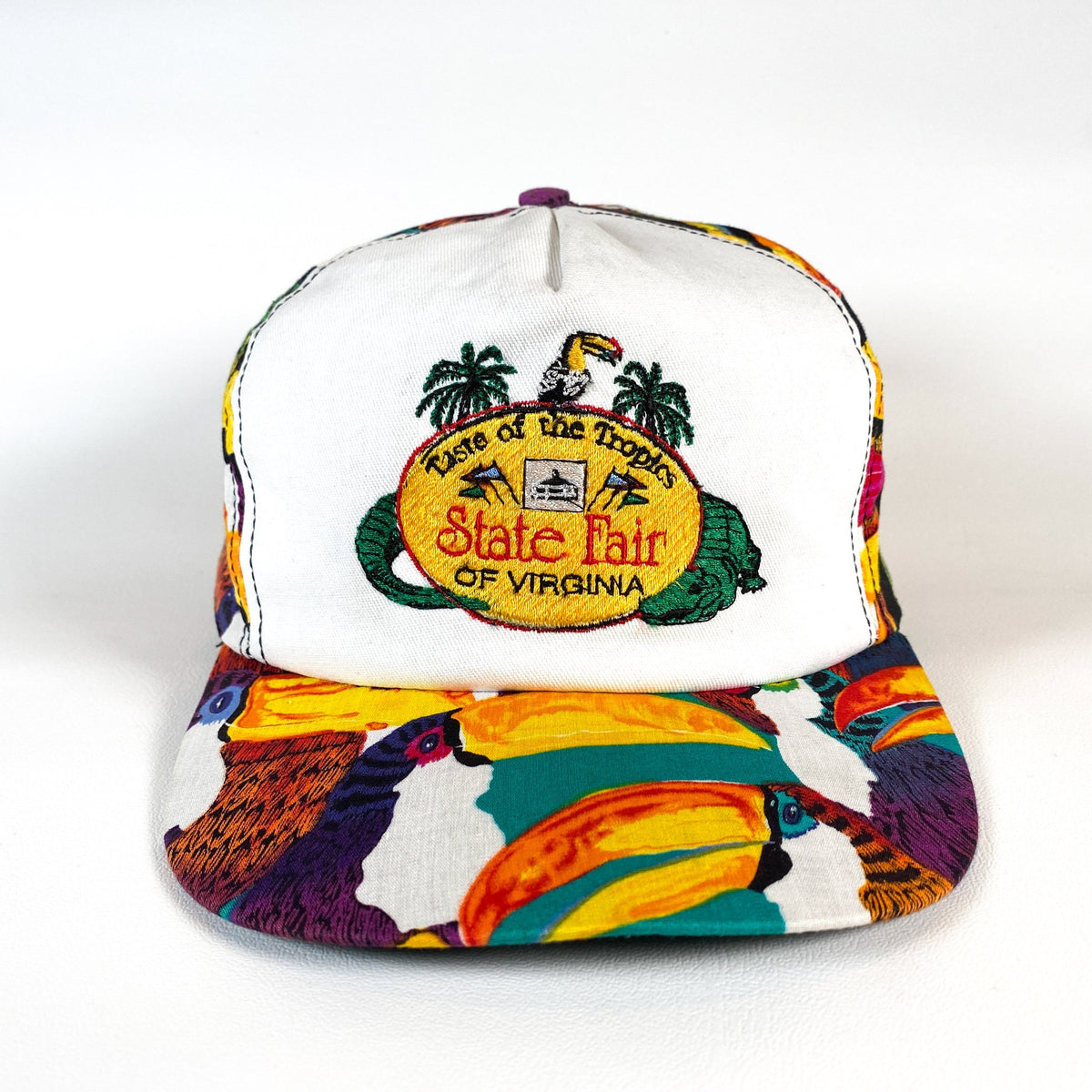 Vintage 80's Virginia State Fair TRopical Parrot Head Floral Hat ...