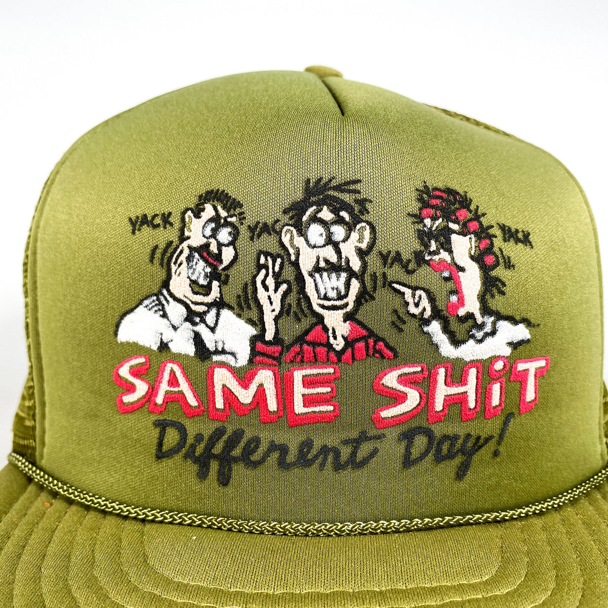 Vintage 90's Same Shit Different Day Funny Cartoon Trucker Hat ...