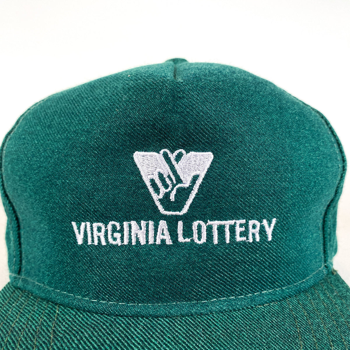 Vintage 90's Virginia Lottery Green Williamsburg Lotto Snapback Hat ...